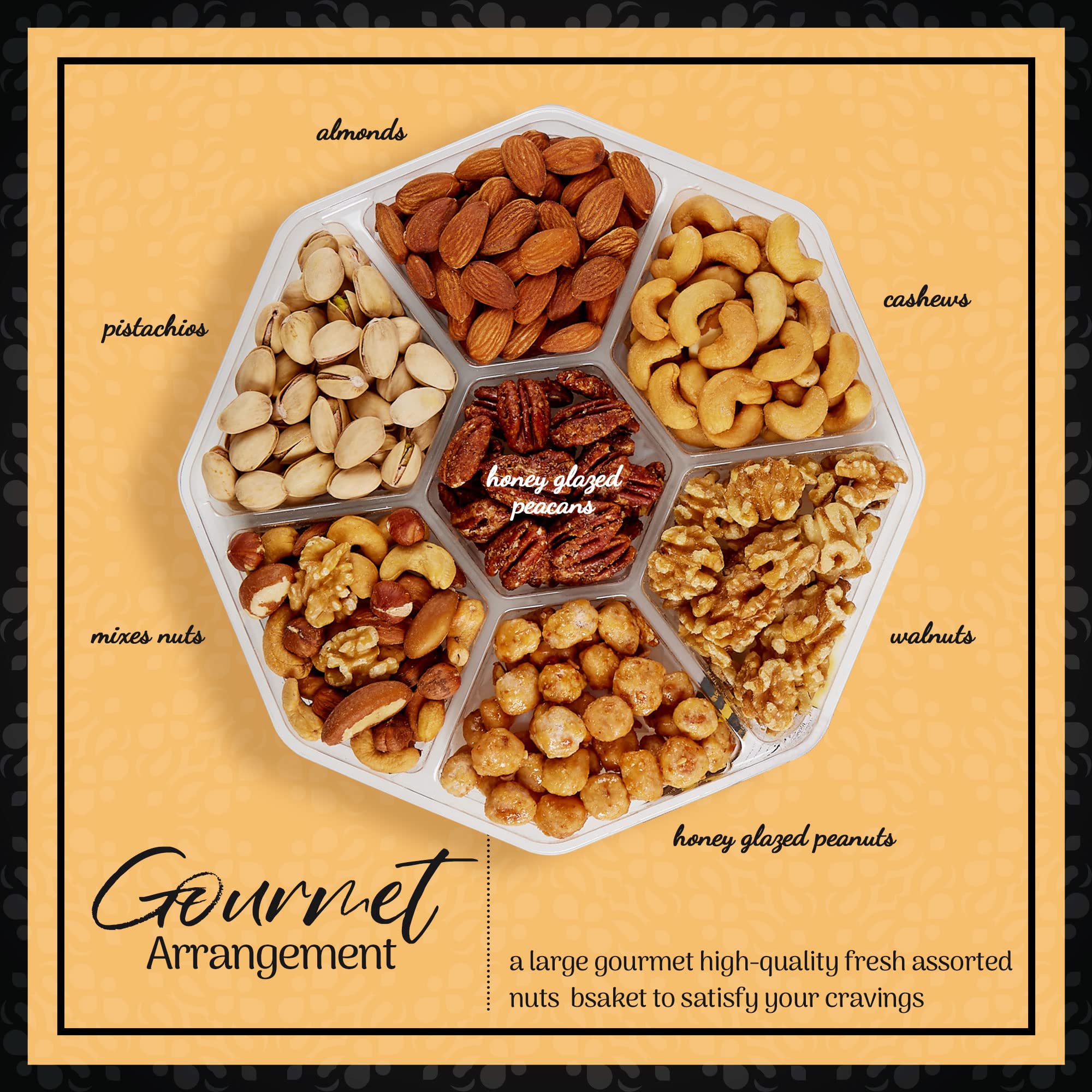 Assorted Nuts Gift Basket - Gourmet Food Mixed Nut Platter Fruit Nut Gift Box, Healthy Snack, Vegan & Kosher Gifts for Men & Women for Birthdays, Anniversaries, Sympathy, Get Well, Holidays, 22oz