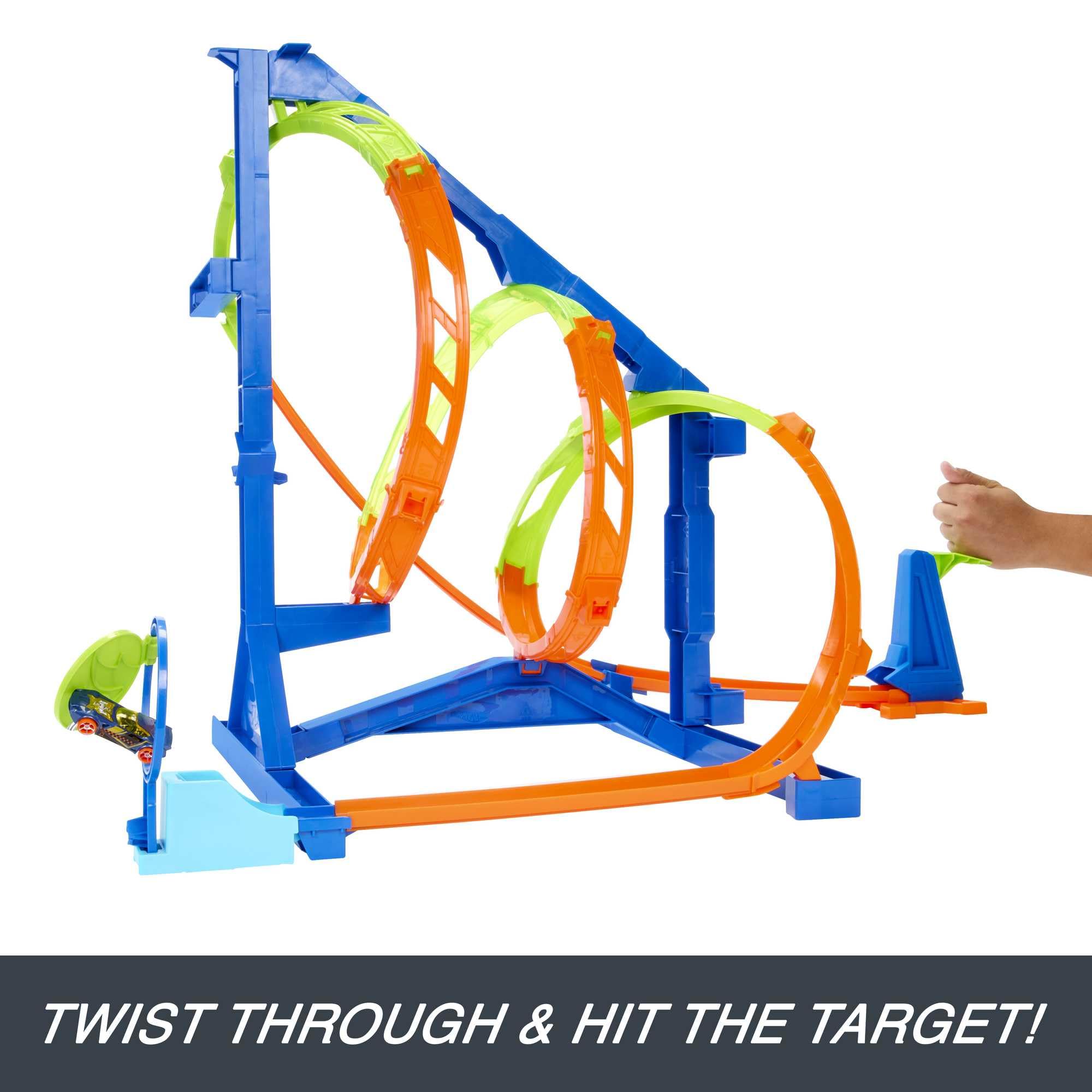 Hot Wheels Toy Car Track Set Corkscrew Twist Kit with 1:64 Scale Car, 2 Ways to Play, Connects to Other Tracks
