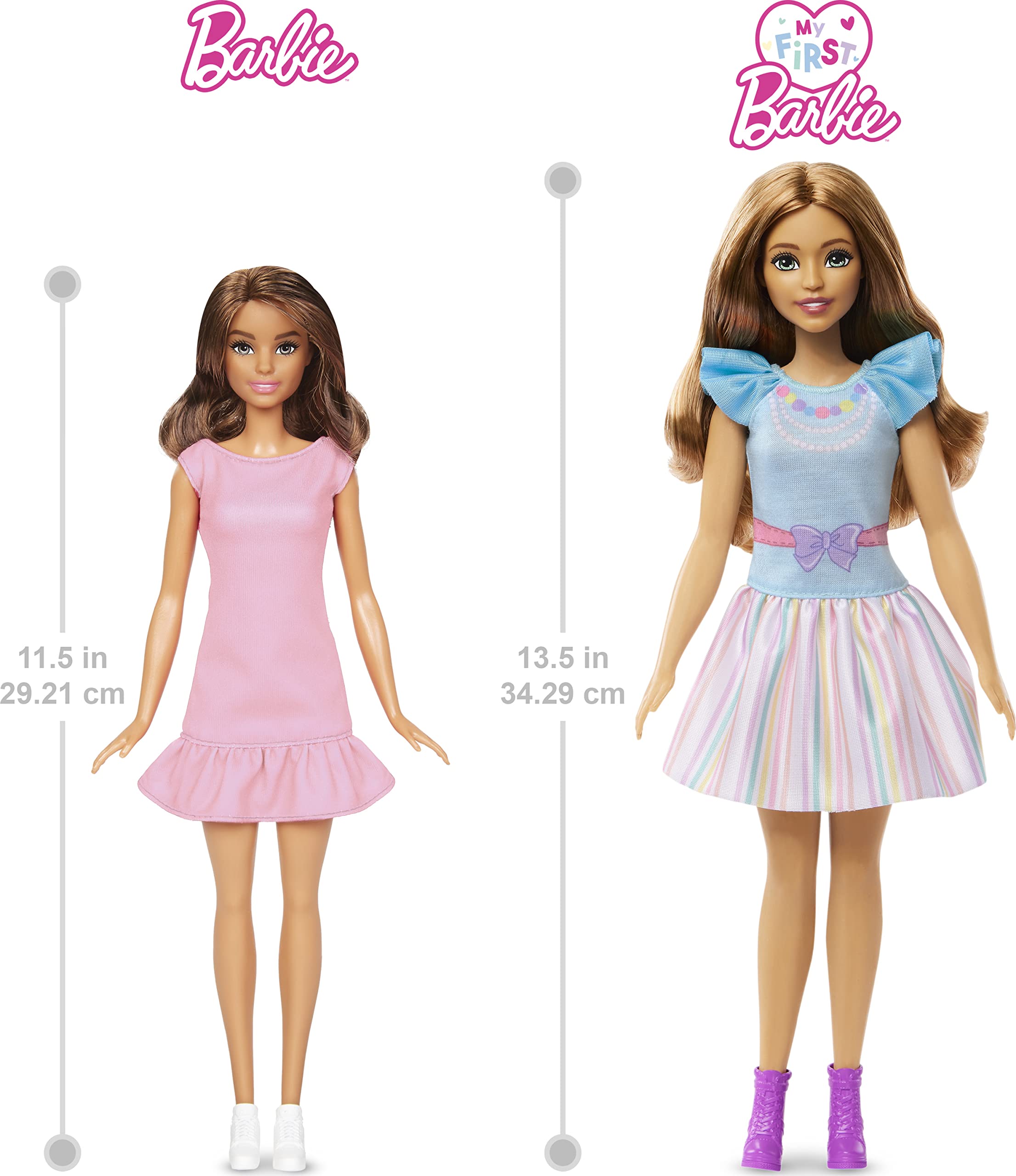 Barbie: My First Preschool Doll, Teresa with 13.5-inch Soft Posable Body & Brown Hair, Plush Bunny & Accessories