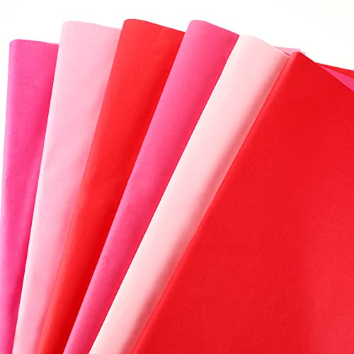 600 Pcs Red Hot Pink Tissue Paper Mother's Day Bridal Shower Tissue Paper for Gift Bags Decorative Wrapping Paper Pastel for Valentine's Day, Arts Crafts, DIY, Birthdays, Weddings 20 Inch