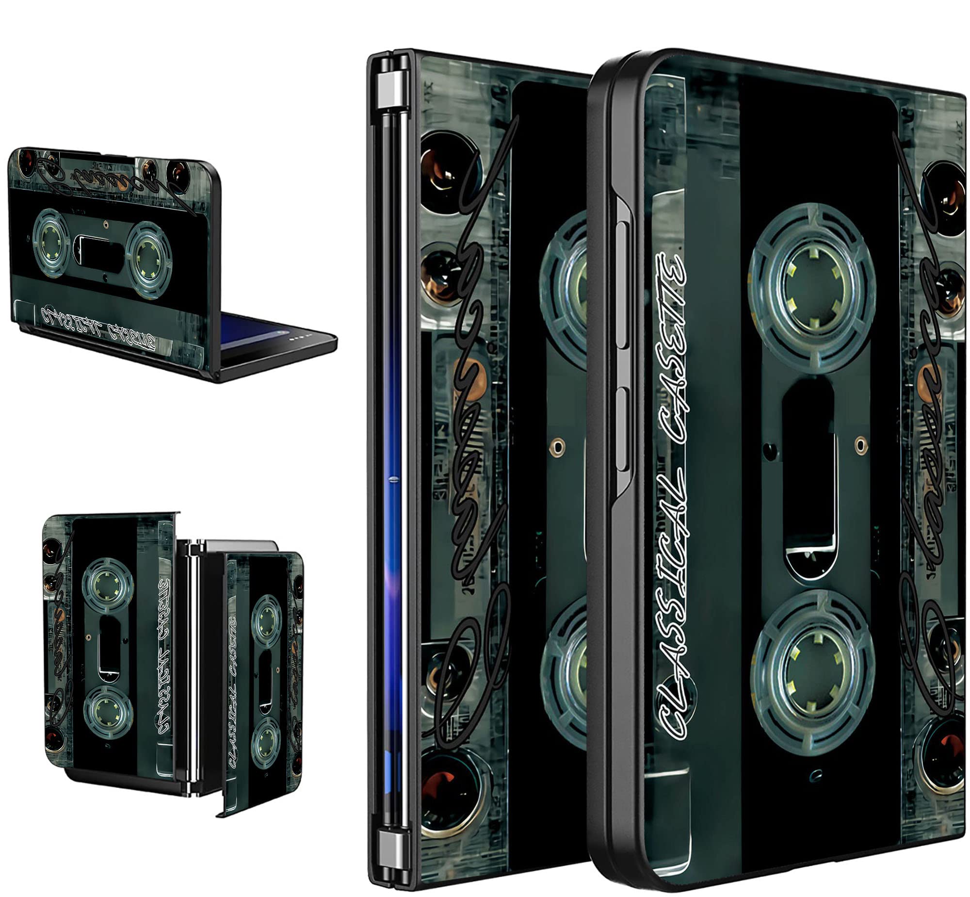 for Microsoft Surface Duo Case 8.1"(Not Fit Duo2) with Retro Classical Cassette Theme Design, RYUITHDJP for Microsoft Surface Duo Phone Case Stylish Shockproof Cover