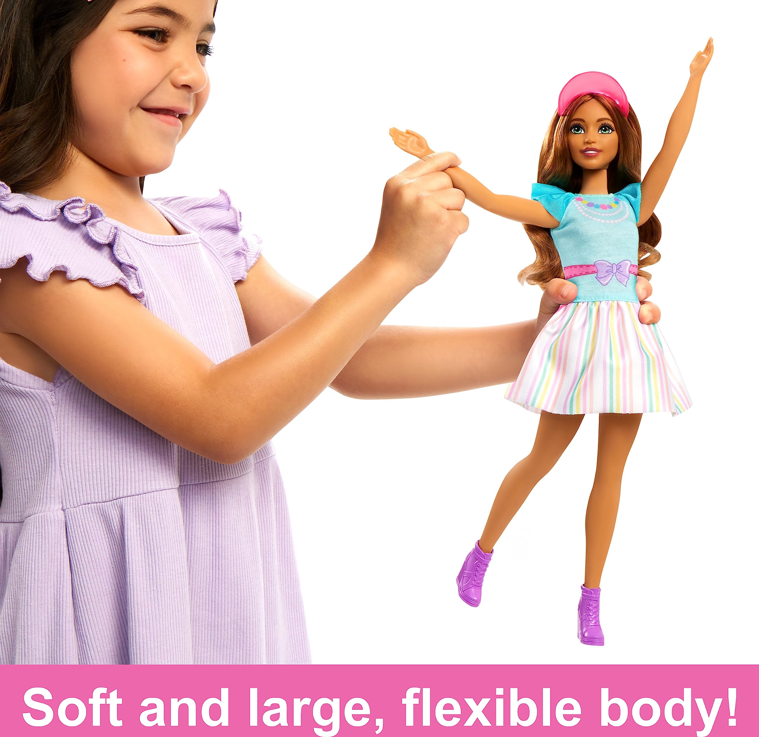 Barbie: My First Preschool Doll, Teresa with 13.5-inch Soft Posable Body & Brown Hair, Plush Bunny & Accessories
