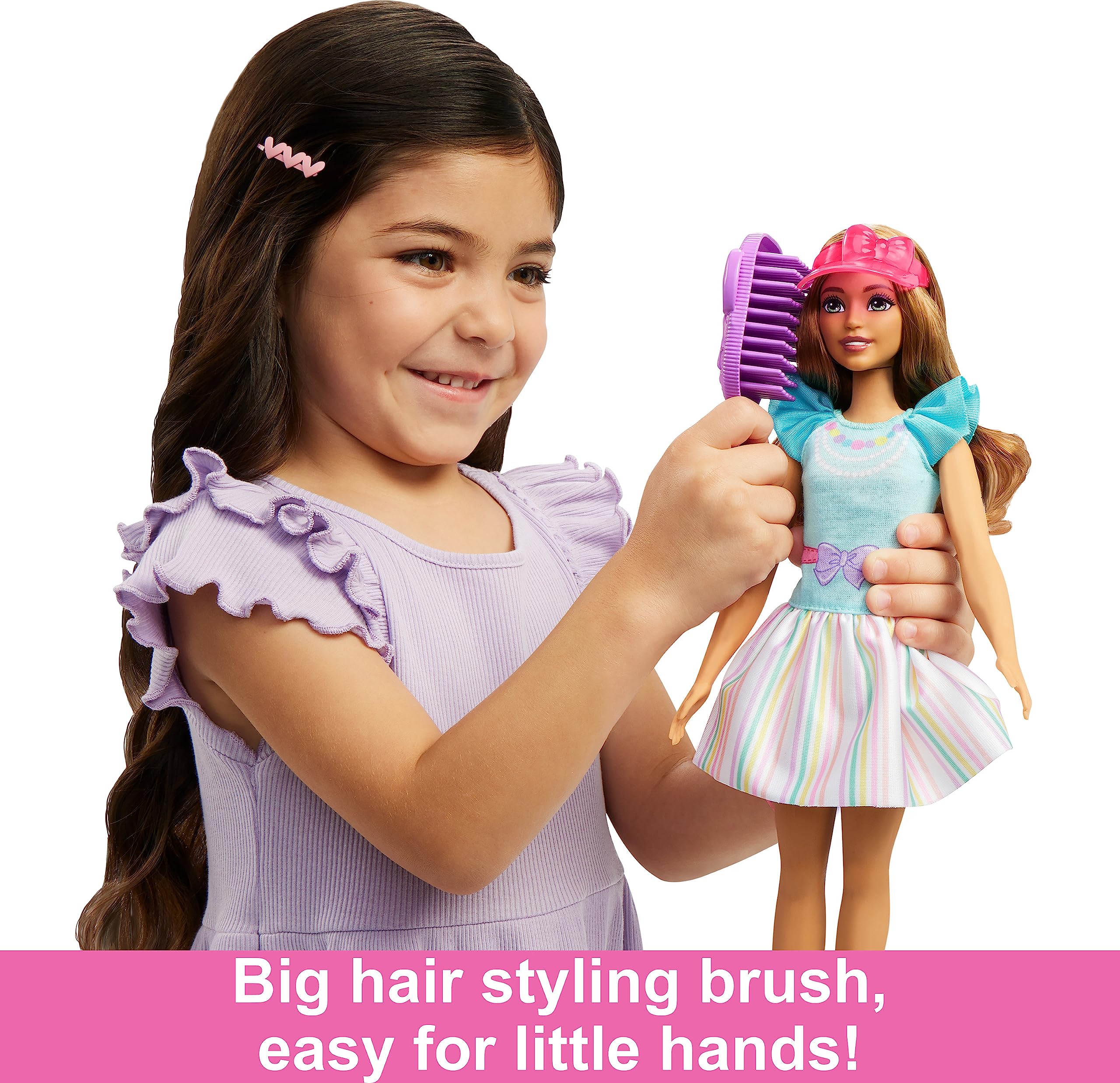 Barbie: My First Preschool Doll, Teresa with 13.5-inch Soft Posable Body & Brown Hair, Plush Bunny & Accessories