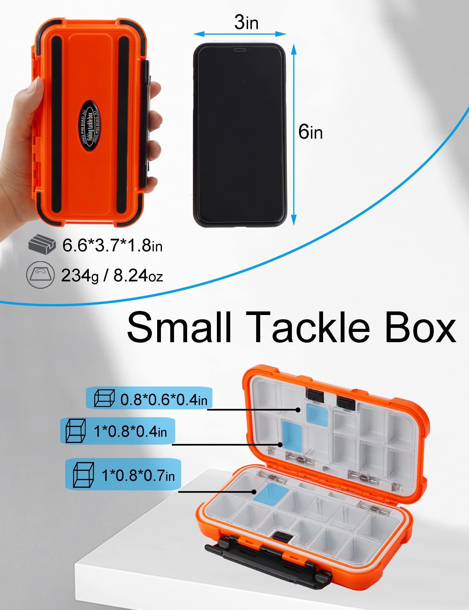 Hlotmeky Small Kayak Mini Tackle Box Waterproof Fishing Lure Box Terminal Storage Fishing Hook Organizer