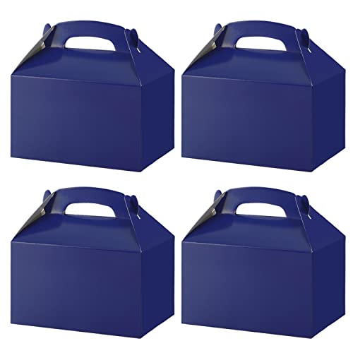 Navy Blue Treat Boxes 24 PCS Blue Candy Cake Gift Box DIY Favors Bag Snack Goodie Cardboard Dessert Boxes Prefect for Navy Blue Themed Birthday Party Gift Giving Wedding Baby Shower Graduation Party Supplies