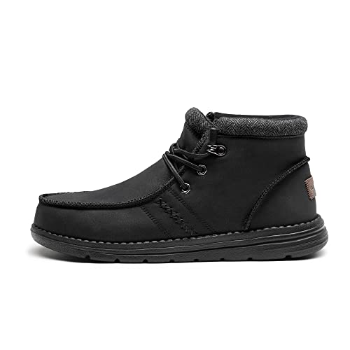 Bruno Marc Men's Casual Slip-on Shoes Warm Loafers for Men Winter Boots, Black, Size 10.5, SBLS2233M