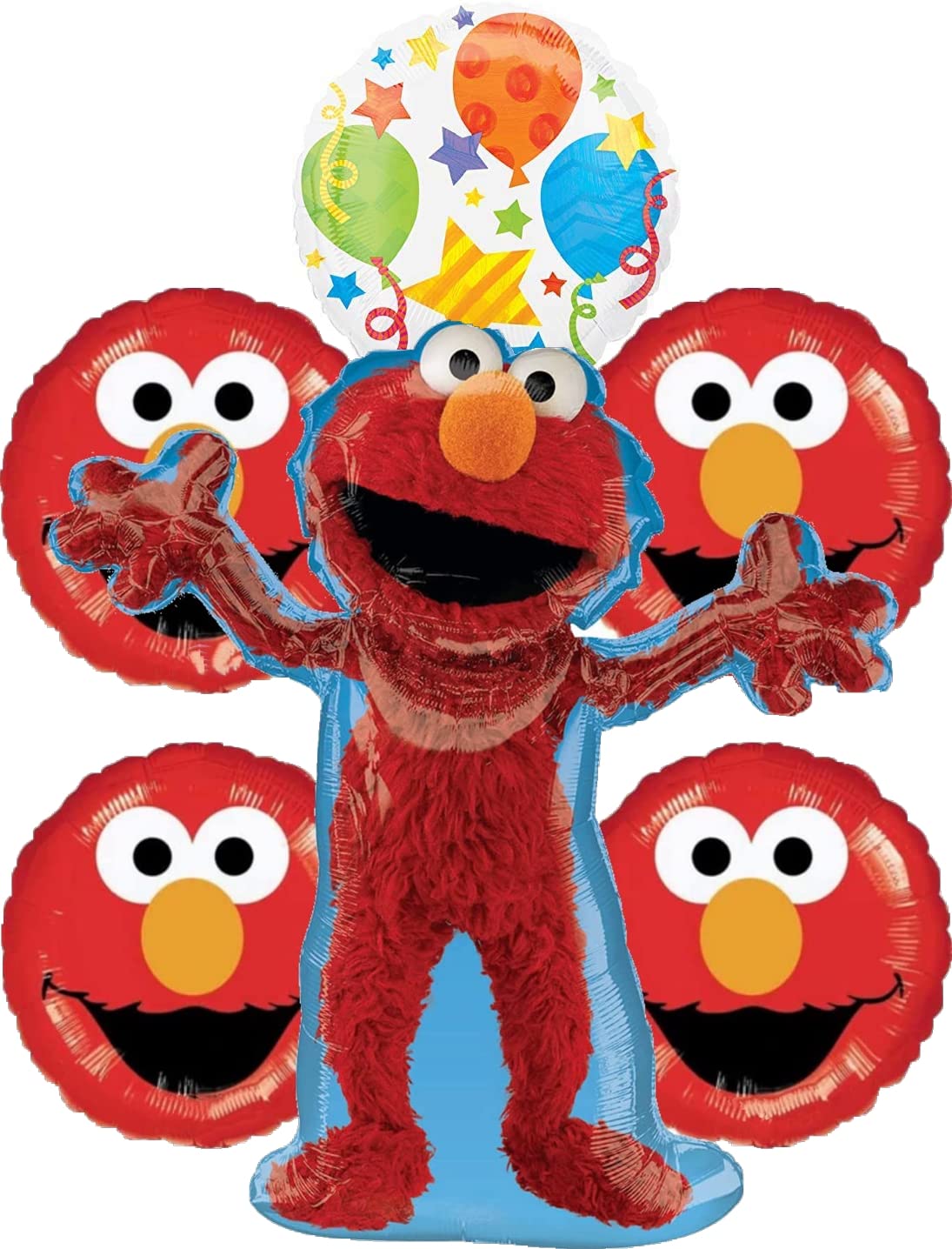 Anagram Elmo Birthday Party Supplies 6pc Balloon Bouquet Decorations