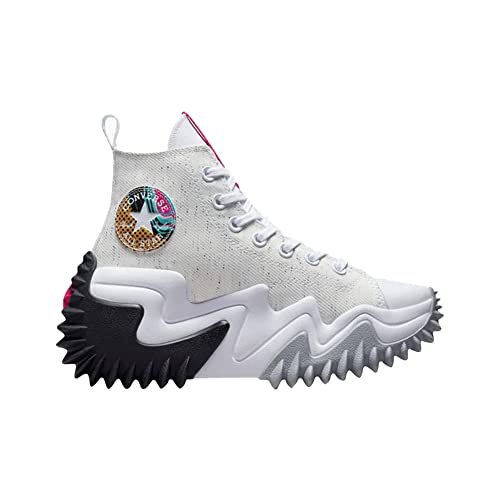 Converse Run Star Unisex Kids Shoes Motion Platform Trainers (White PRIMEPINK Black, Numeric_6_Point_5)