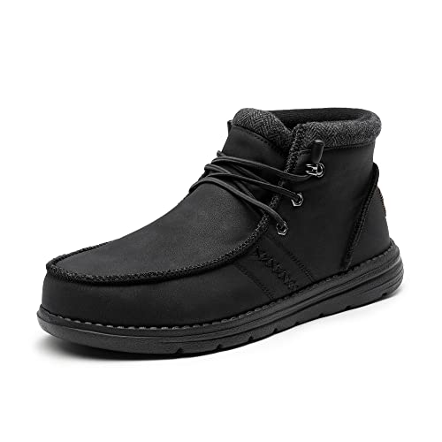 Bruno Marc Men's Casual Slip-on Shoes Warm Loafers for Men Winter Boots, Black, Size 10.5, SBLS2233M