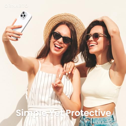ORNARTO Compatible with iPhone 14 Pro Max Case 6.7, Slim Liquid Silicone 3 Layers Full Covered Soft Gel Rubber Phone Case Protective Cover with Microfiber Lining 6.7 inch-White