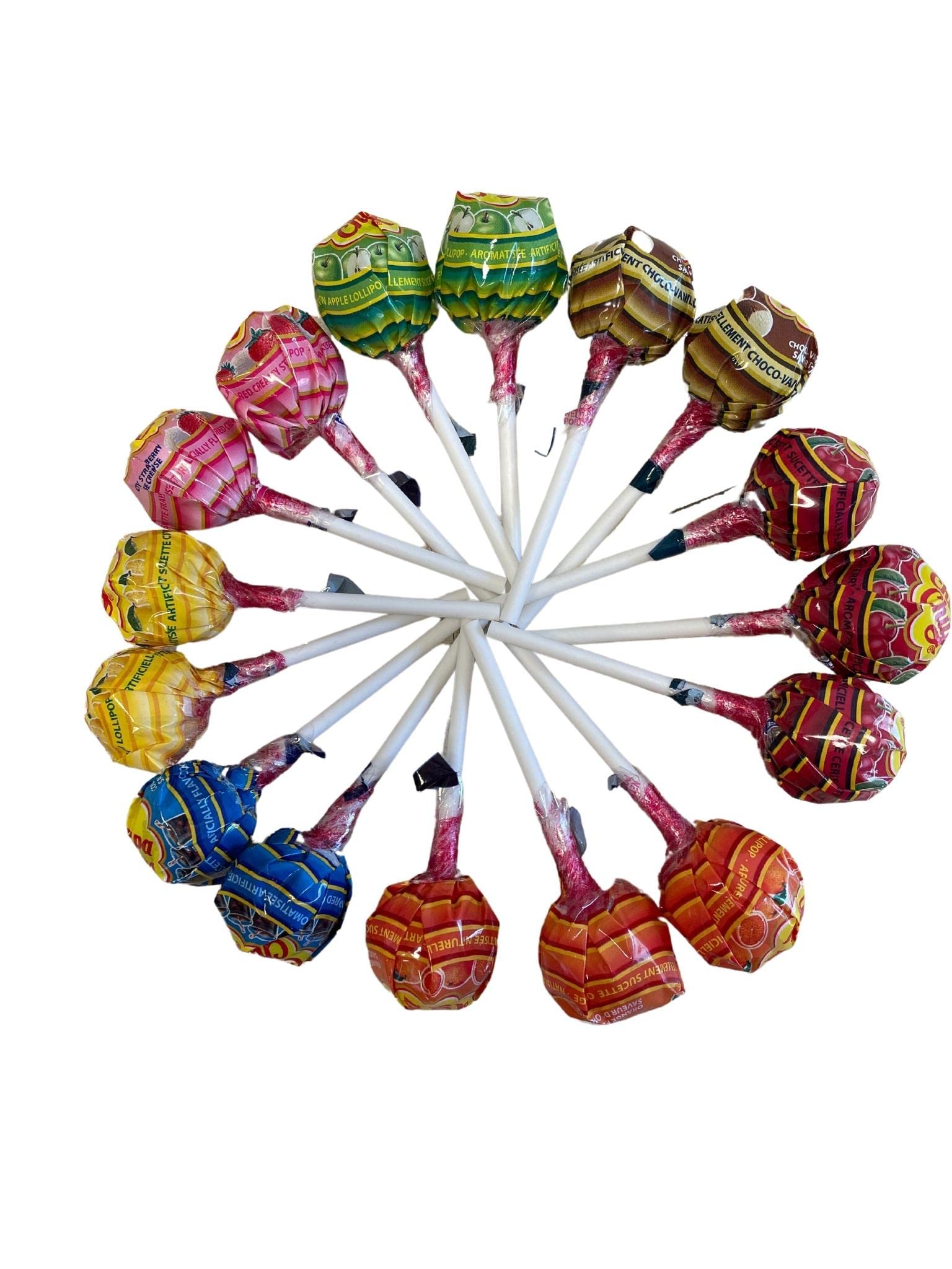 CHUPA CHUPS Lollipops – Bulk Lolly Pop Candy Suckers w/ Yummy Assorted Flavors – Individually Wrapped Snacks – for Kids and Adults – 1 lb Variety Pack Bundle in Burlap Bag