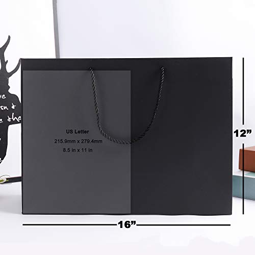SHIPKEY 10 Pack Extra Large Gift Bags | 16x6x12 Inch Black Gift Bags, Gift Bags for Men, Wedding Gift Bags, Black Paper Bags