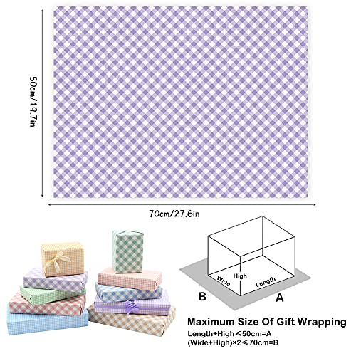 Classic Plaid Wrapping Paper, Popular Light Color in White Kraft Gift Wrapping Paper, 20x28 inches per sheet (10 sheets: 38 sq. ft. ttl.), Folded Paper for Families, Friends, Kids in Birthday, Wedding, Baby Shower, Congrats and Holiday
