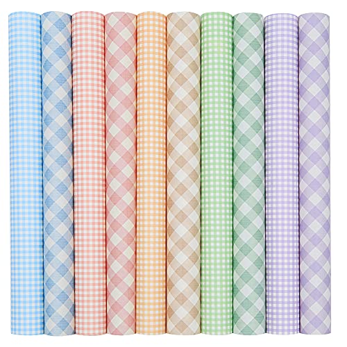 Classic Plaid Wrapping Paper, Popular Light Color in White Kraft Gift Wrapping Paper, 20x28 inches per sheet (10 sheets: 38 sq. ft. ttl.), Folded Paper for Families, Friends, Kids in Birthday, Wedding, Baby Shower, Congrats and Holiday