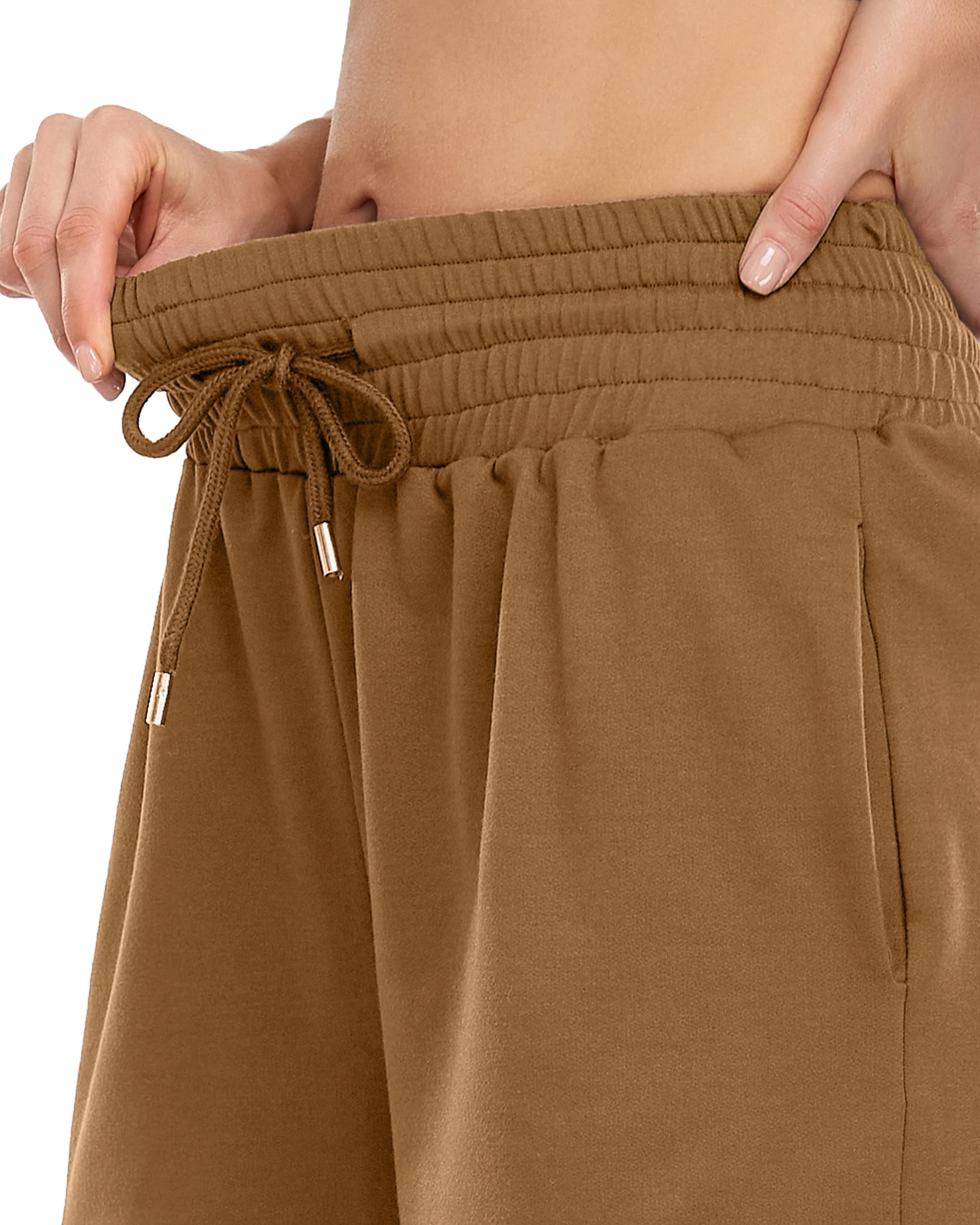 MIRITY Womens Casual Sweatpant Shorts with High Waist Drawstring and Pockets for comfy Sports