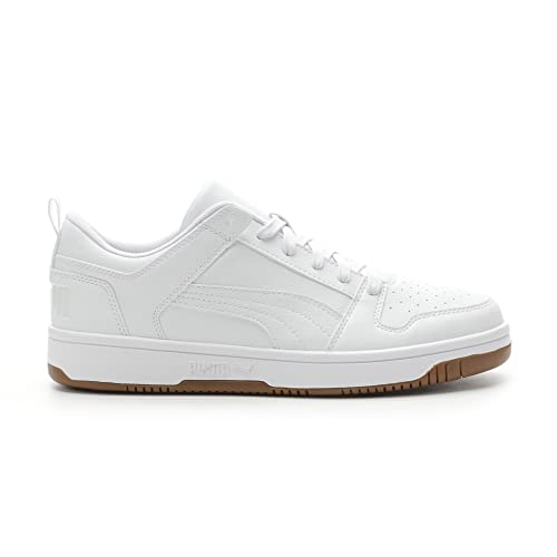 Puma Men's Rebound Layup Low Speckle Sneaker, Puma White White, 10.5
