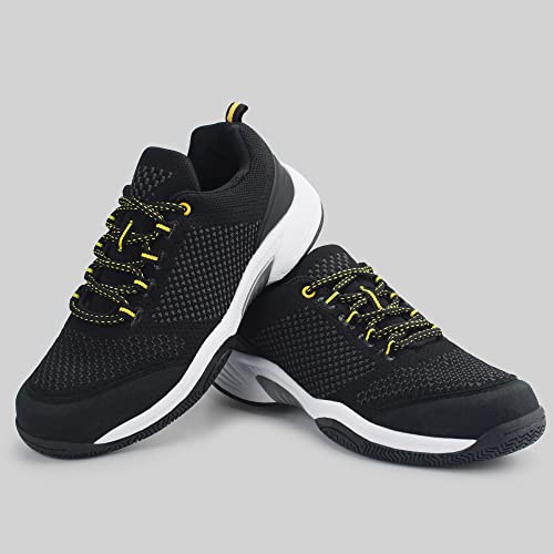Ortho+rest Men's Orthopedic Shoes Arch Support Sneakers Plantar Fasciitis Walking Shoes (10.5,Black)