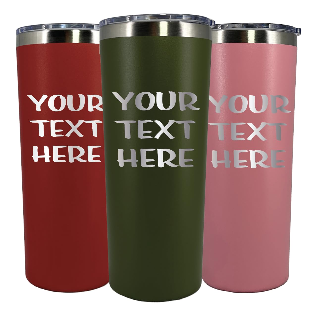 Personalized Add Your Custom Text Tumber - 22 oz Tumbler with Lid and Straw - Stainless Steel -Laser Engraved - Vacuum Insulated - Custom Tumbler -