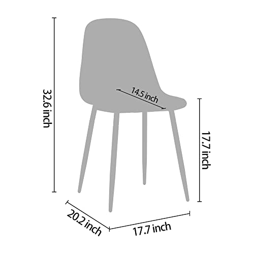 CangLong Clear Dining Chairs Set of 4, Modern Kitchen Acrylic Chairs with Transparent Seat, Plastic Accent Side Chair with Metal Legs, for Kitchen, Dining & Living Room, Ash Transparent