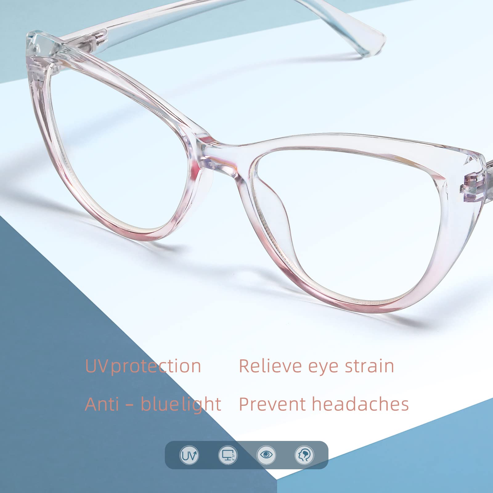Gaoye 5 Pack Fashion Cat Eye Reading Glasses for Women, Computer Blue Light Readers Anti Glare With Eyeglasses Chain (A 5 PACK MIX, 2.75, multiplier_x)