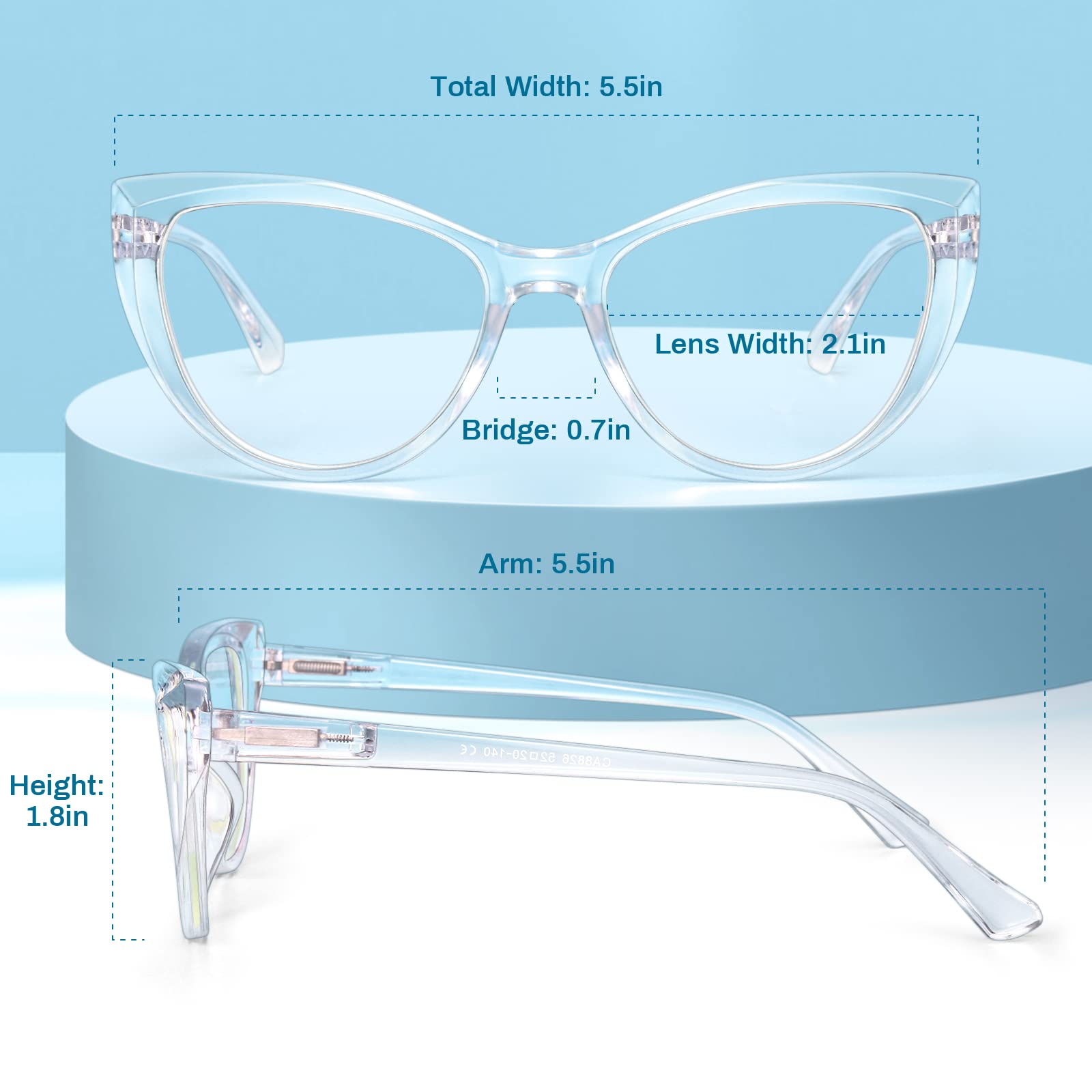 Gaoye 5 Pack Fashion Cat Eye Reading Glasses for Women, Computer Blue Light Readers Anti Glare With Eyeglasses Chain (A 5 PACK MIX, 2.75, multiplier_x)
