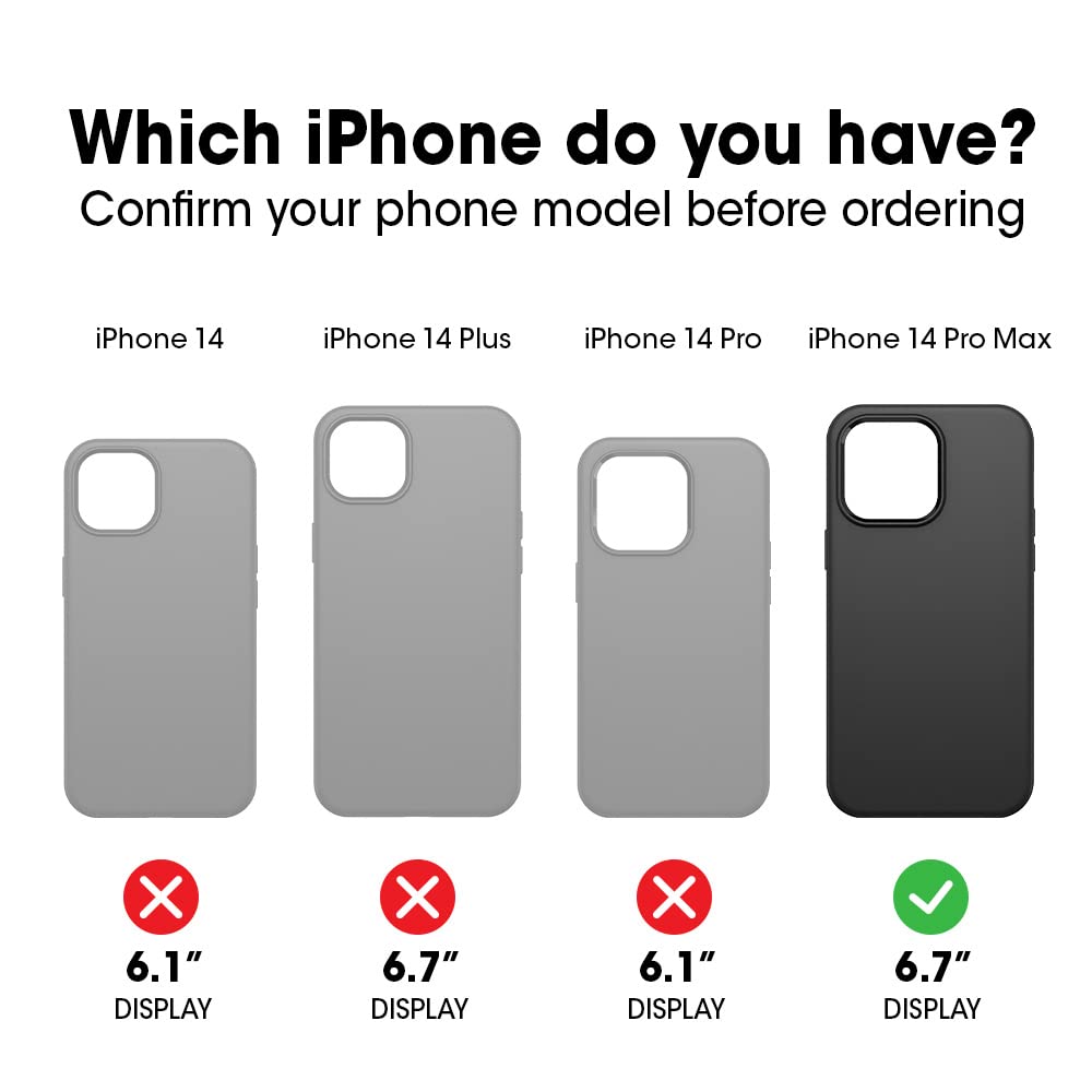 OtterBox iPhone 14 Pro Max (ONLY) Strada Series Case - SHADOW (Black), card holder, genuine leather, pocket-friendly, folio case