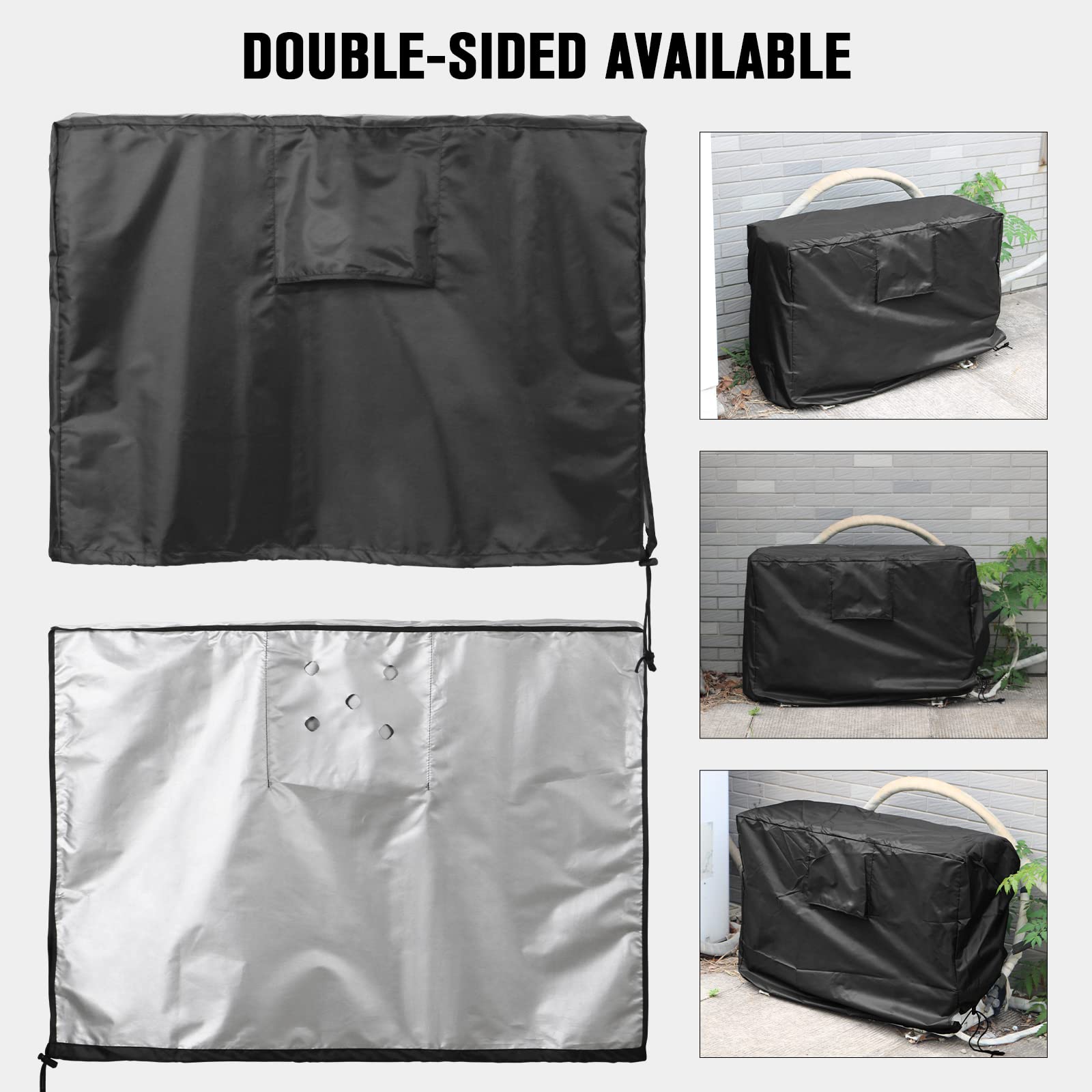 Mini Split Air Conditioner Cover for Outdoor Condenser 31.1 x 12.6 x 22.8 inches Split AC Cover for Outside Units Dust-Proof Waterproof Split Air-Conditioning Unit Protection Cover Winter Anti-Snow