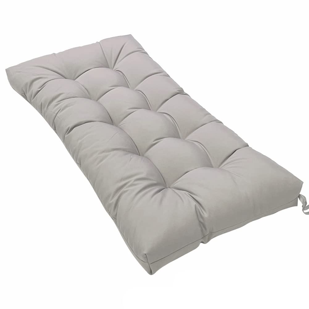 SEAHOME Waterproof Indoor/Outdoor Garden Bench Seat Cushions,Tufted Loveseat Cushion for Patio Furniture,Swing, Wicker, Garden Bench, Indoor, Shoe Storage, Window (51.1 X 19.6 Inch, Light Grey)
