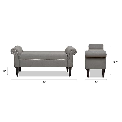 Jennifer Taylor Home Kathy Roll Arm Entryway Accent Bench