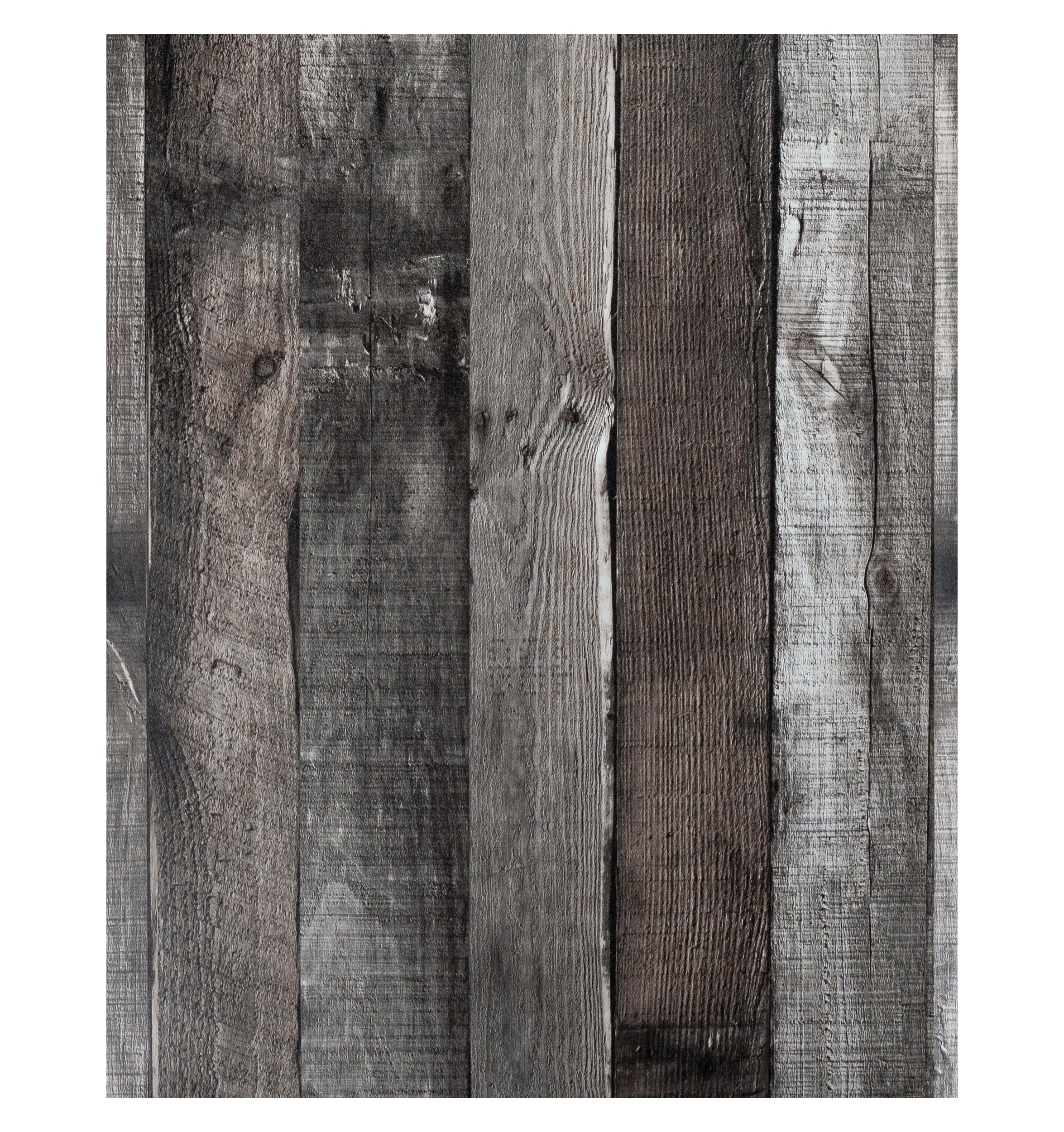 Yun-aeon Natural Wood-Dark Grey Wood Contact Paper Peel and Stick Wallpaper 17.3"x 120"Self Adhesive Removable Vintage Faux Wood Wall Paper Plank Shelf Home Decoration Kitchen Counter Cover Use