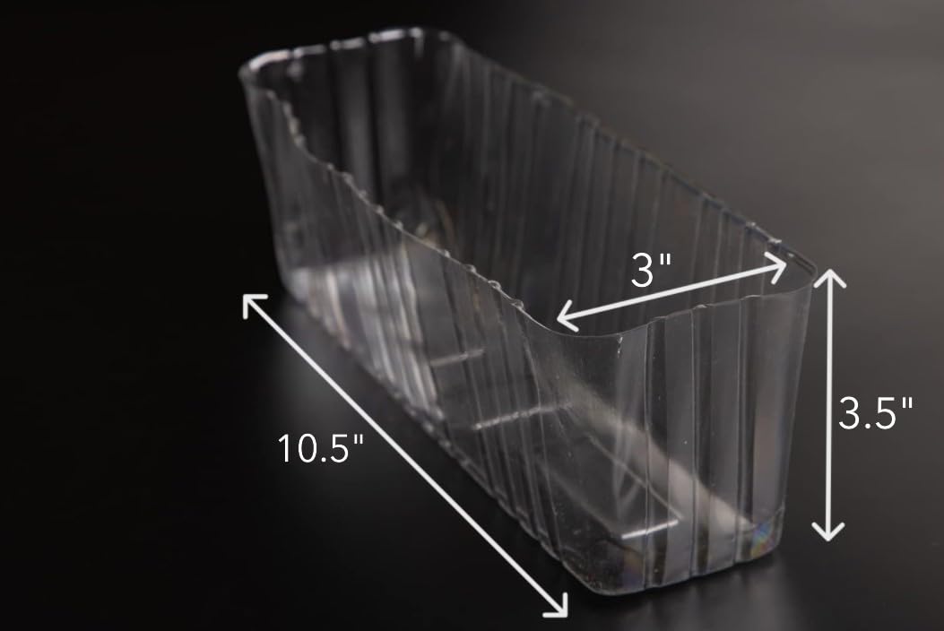 Plastic Liners for Wood Boxes (10.5”x 3” x 3.5”) Clear Plastic Liners for Planters l Plastic Liner Inserts for Planters (Sell in Pack of 12) (to fit12 Planter) (L120404)