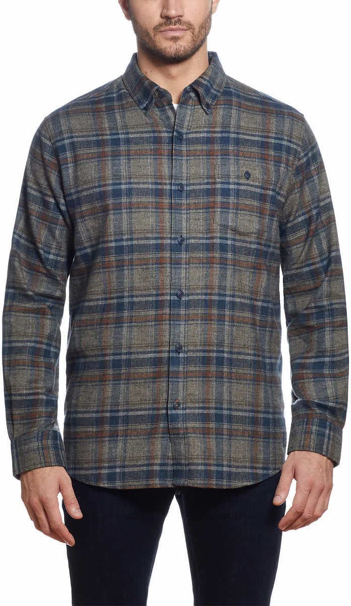 Weatherproof Vintage Mens Flannel Shirt (as1, Alpha, x_l, Regular, Regular, Brown, X-Large)