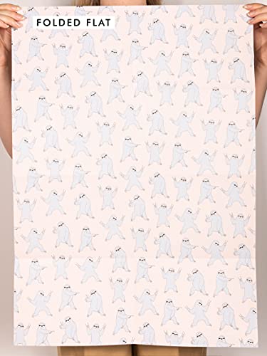 CENTRAL 23 - Cool Wrapping Paper for Boys - Dancing Sloths - Blue - 6 Gift Wrap Sheets - Men Women Girls Teenage - Recyclable