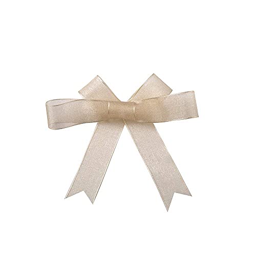 JingleStar Decorative Accessories 1 Inch Sheer Chiffon Ribbon Perfect for Crafts Hair Bows Gift Wrapping Wedding Party Decoration and More (Gold)