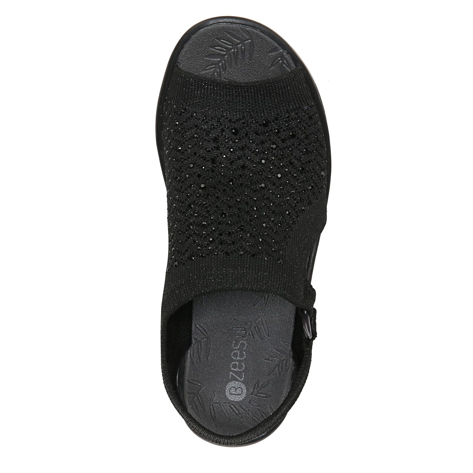 BZees Womens Star Bright Slingback Wedge Sandal, Black, 9 US