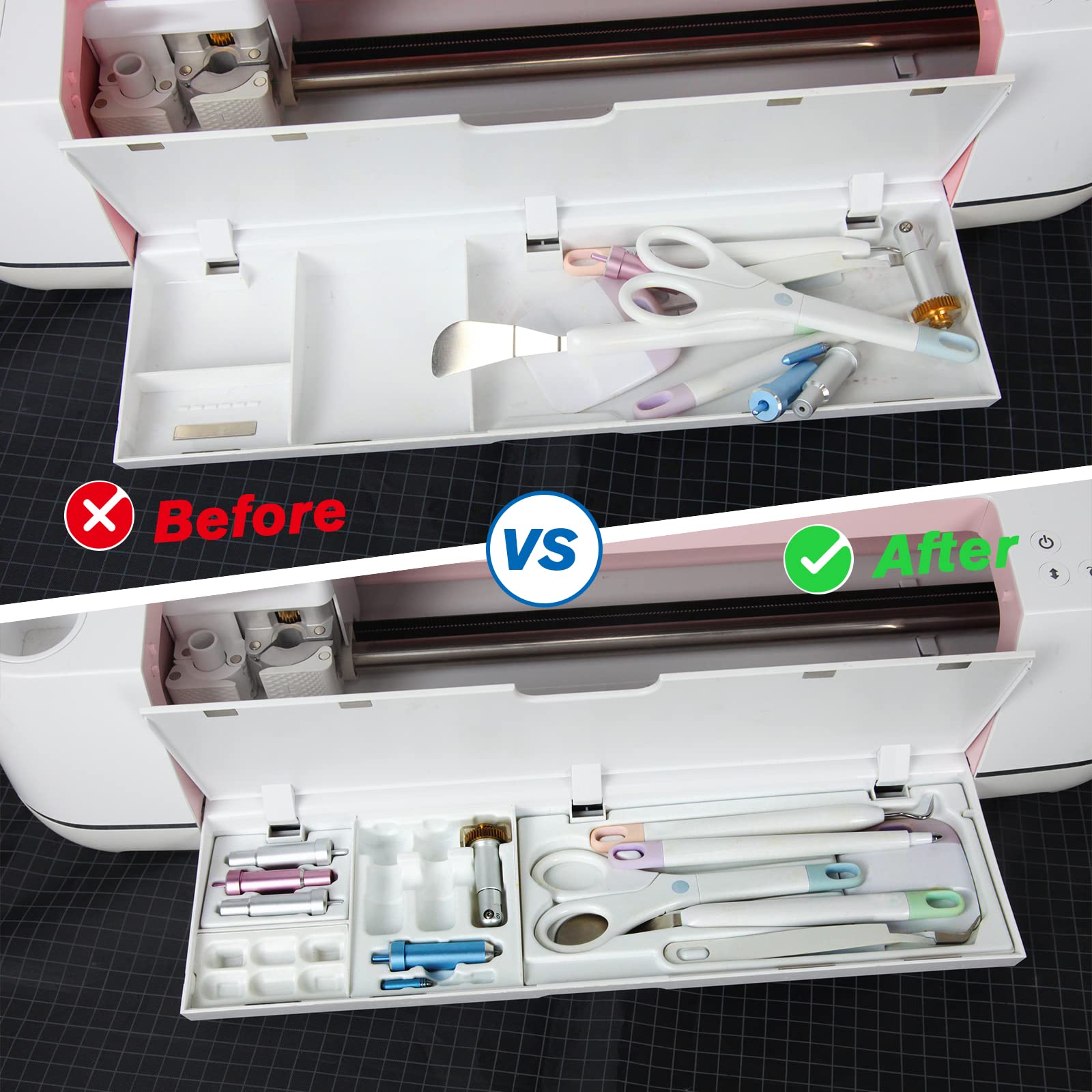Tiga Tools Organizer Insert for Cricut Maker/Maker 3, Maker Cutting Blade Tray Tool Caddy, Blade Storage Drawer Insert