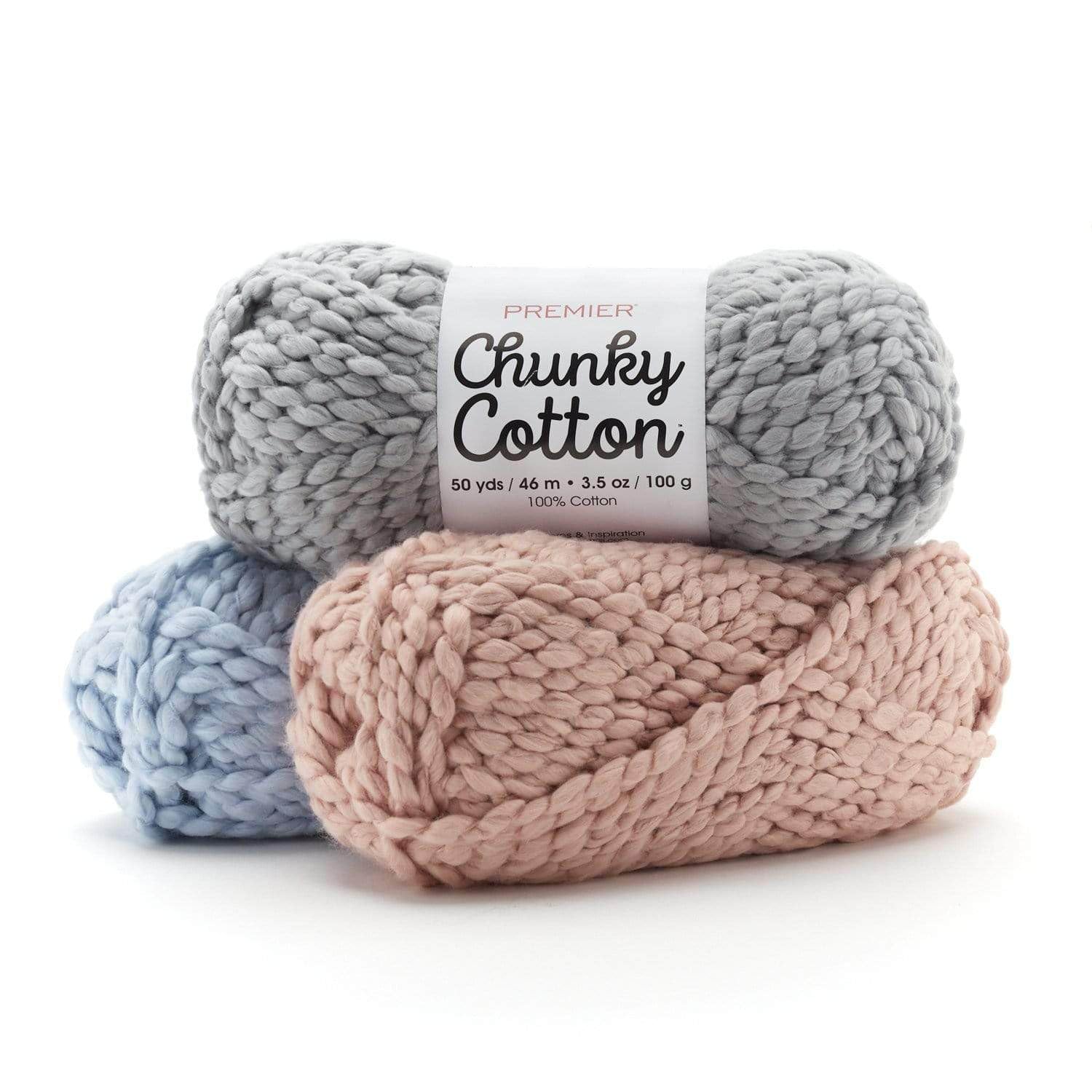 Premier Yarns Chunky Cotton Yarn, Ideal Yarn for Crocheting and Knitting, Super Bulky Yarn, Machine-Washable, Mustard, 3.5 oz, 50 Yards