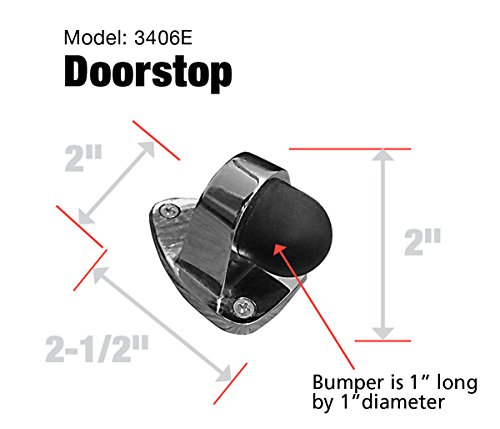 Shepherd Hardware 3406E Heavy Duty Floor Mount Door Stop, 2-Pack, 2 Inch, Satin Nickel