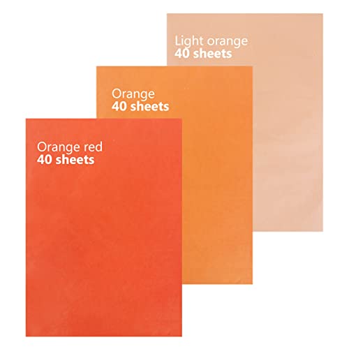 120 Sheet Assorted Orange Thanksgiving Tissue Paper Bulk, 15 x 20 Inch Fall Paper Gift Wrap Tissue Paper Autumn Art Paper Crafts for Harvest Fall Thanksgiving DIY Craft Gift Bags Decorations