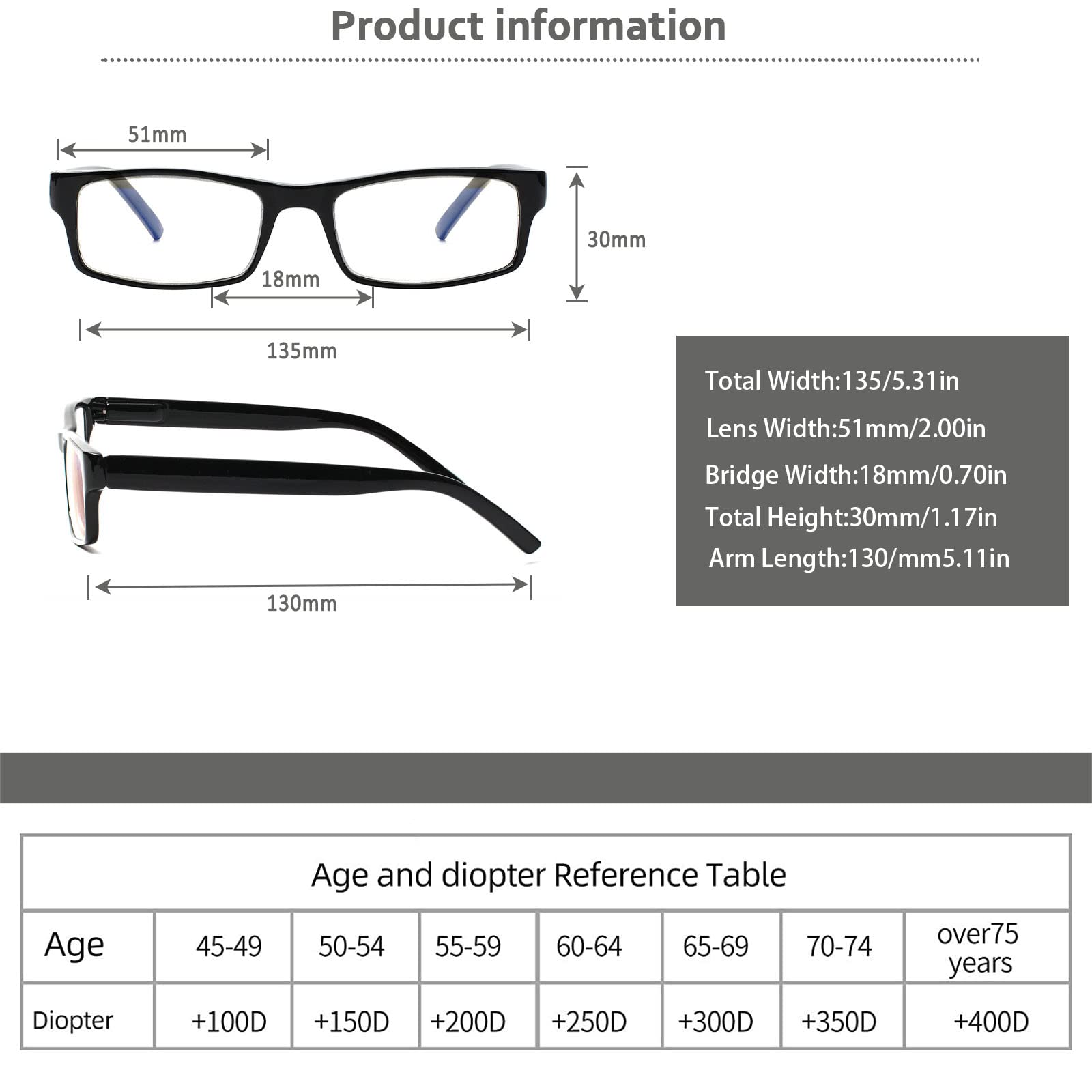 BIENCOOL 6 Pack Reading Glasses Traditional Frames for Men and Women Readers with Spring Loaded Hinges (6 Pack Black, 2.00, multiplier_x)