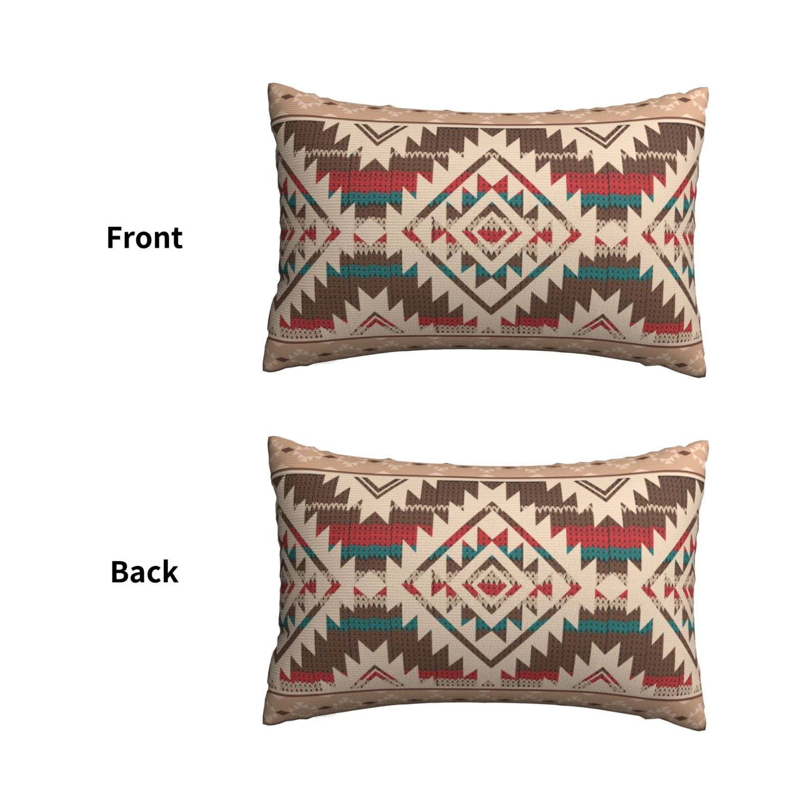 Southwest Geometric Aztec Pillow Case Queen Size - Soft Pillowcase 20x30 Inch Durable Easy Care Decorative Bed Pillow Protectors Covers for Skin and Hair