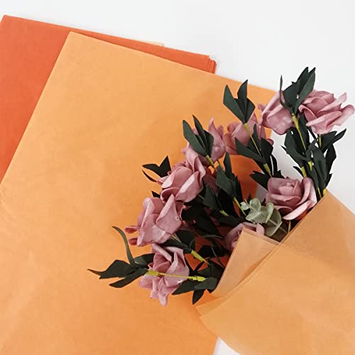 120 Sheet Assorted Orange Thanksgiving Tissue Paper Bulk, 15 x 20 Inch Fall Paper Gift Wrap Tissue Paper Autumn Art Paper Crafts for Harvest Fall Thanksgiving DIY Craft Gift Bags Decorations