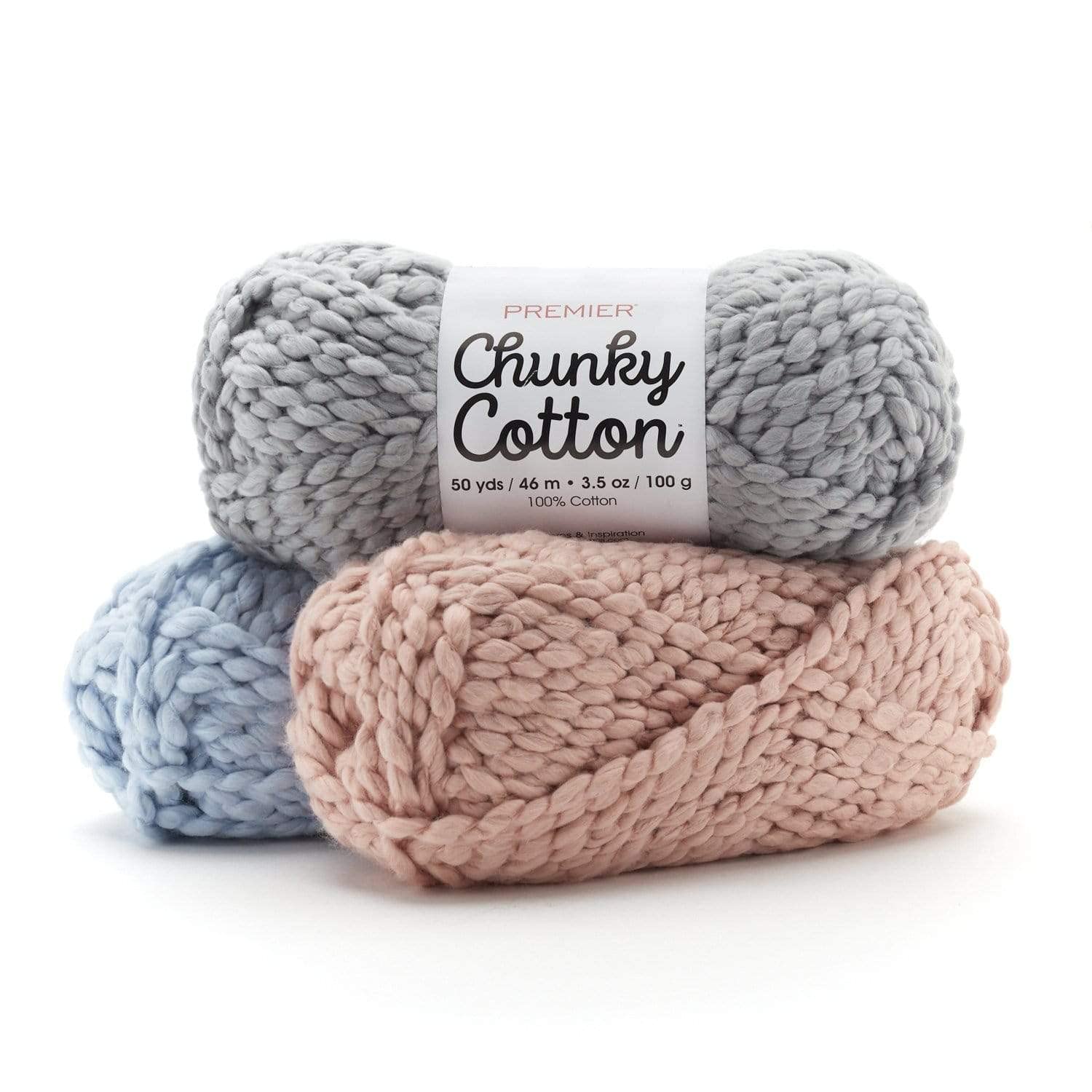 Premier Yarns Chunky Cotton Yarn, Ideal Yarn for Crocheting and Knitting, Super Bulky Yarn, Machine-Washable, Mustard, 3.5 oz, 50 Yards