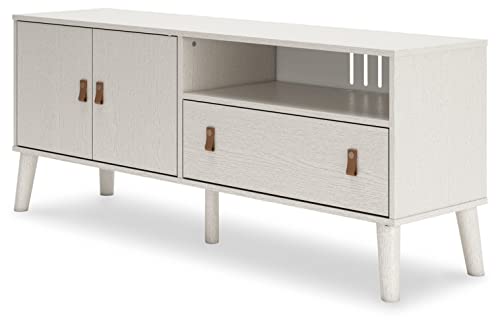 Signature Design by Ashley Aprilyn Contemporary Medium TV Stand up to 59" with 1 Drawer and 2 Shelves, White