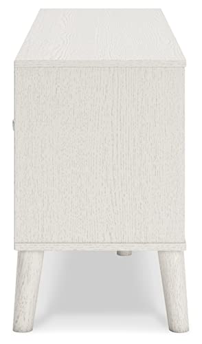 Signature Design by Ashley Aprilyn Contemporary Medium TV Stand up to 59" with 1 Drawer and 2 Shelves, White