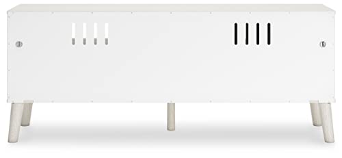 Signature Design by Ashley Aprilyn Contemporary Medium TV Stand up to 59" with 1 Drawer and 2 Shelves, White