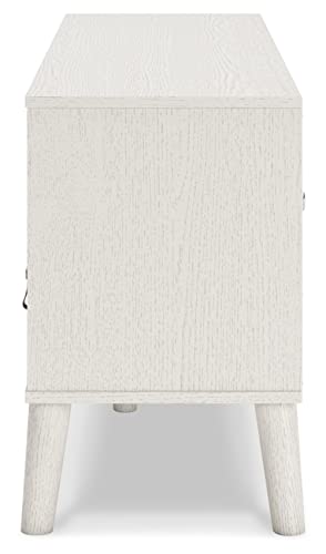 Signature Design by Ashley Aprilyn Contemporary Medium TV Stand up to 59" with 1 Drawer and 2 Shelves, White
