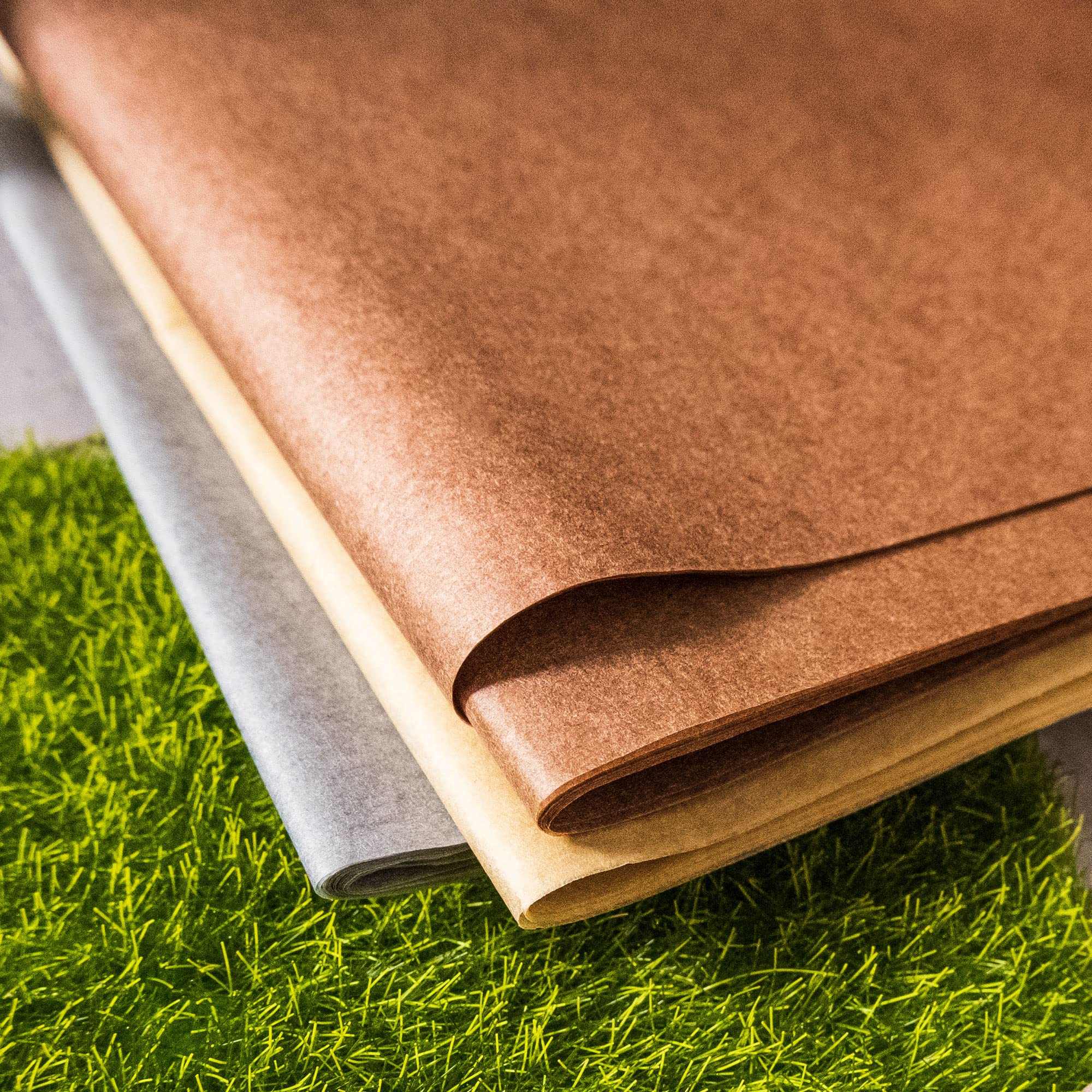 MR FIVE 60 Sheets Gift Tissue Paper Bulk, 20" x 14", Brown and Grey Tissue for Gift Bags, Wrapping Paper for Easter, Halloween, Birthday, Wedding, Baby Shower, Christmas, 3 Colors (Brown)