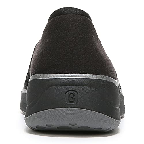 BZees Women's Triumph Slip-On Sneaker, Black, 9 Wide