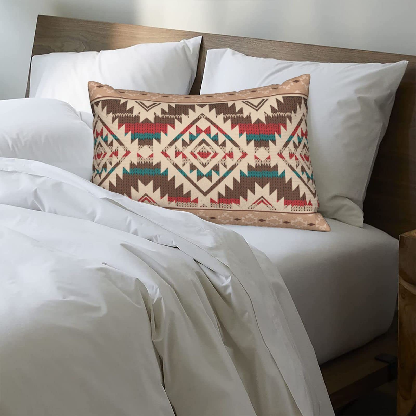 Southwest Geometric Aztec Pillow Case Queen Size - Soft Pillowcase 20x30 Inch Durable Easy Care Decorative Bed Pillow Protectors Covers for Skin and Hair